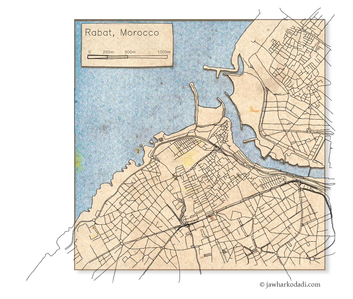 Urbanographie : Cartographie Esquissée de Rabat - Jawhar Kodadi